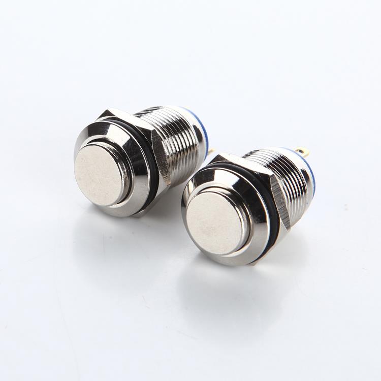 12mm Latching Push Button Switch SPST 1NO ON-OFF 3A 250V Stainless ...