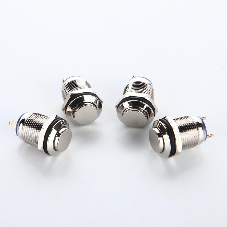 12mm Latching Push Button Switch SPST 1NO ON-OFF 3A 250V Stainless ...
